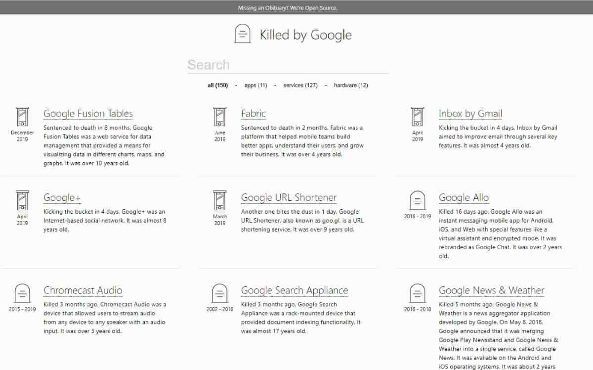 google ปิดตัว กี่บริการ ดูที่ Killed by google สุสานดิจิทัลของ Google ...